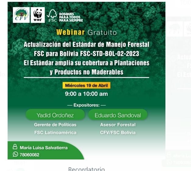 Actualización del Estándar de Manejo Forestal FSC para Bolivia FSC-STD-BOL-02-2023 | Forest ...